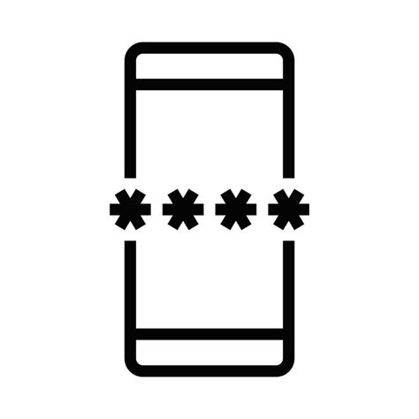 Minimalistic Outline Of A Mobile Lock Password Field With Asterisks