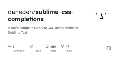 Github Danedensublime Css Completions A More Complete Library Of