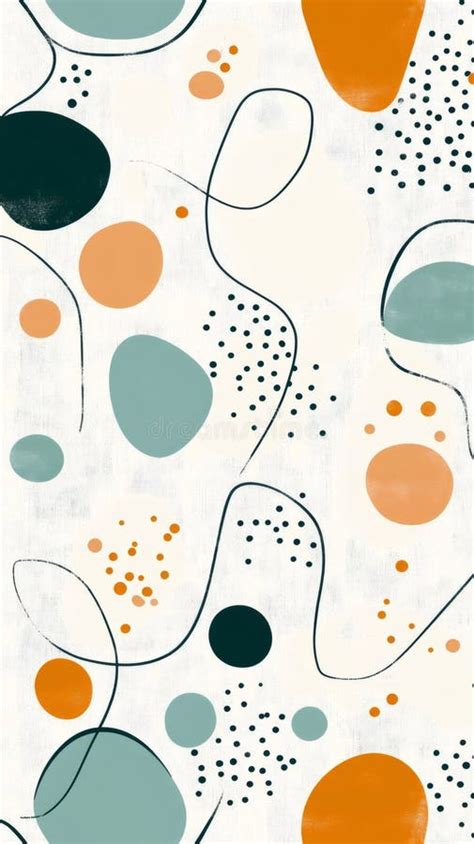 Modern Abstract Background With Organic Shapes And Black Dots Creating A Dynamic Textured