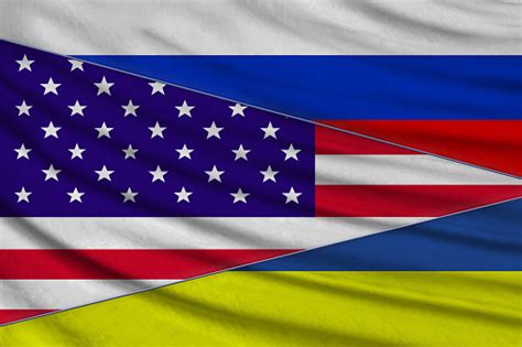 미국 러시아 국기와 우크라이나 국기 의사 소통 및 대화의 개념 0명에 대한 스톡 사진 및 기타 이미지 0명 3차원 형태 Geopolitics Istock