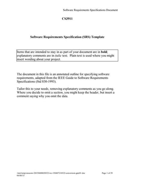 High Level Design Document Template Docx
