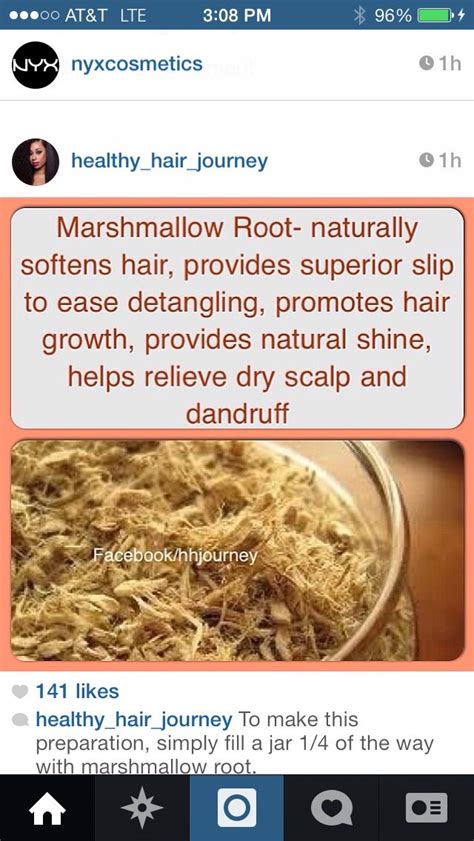 Hair Care Tip Natural Hair Recipes Healthy Hair Marshmallow Root