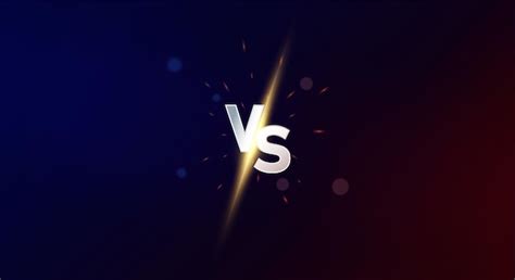 대 화면 빨간색 파란색 배경 대결 개념 경쟁 대 경기 게임 무술 대 스포츠에 대한 럭셔리 Stylevs 충돌이 있는 배경 대 현대 대 전투 벡터 프리미엄 벡터
