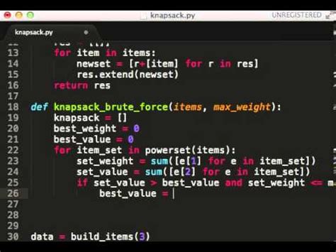 Knapsack Brute Force In Python YouTube