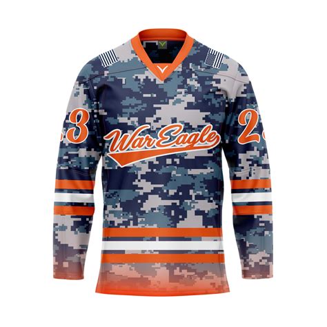 Auburn Military Custom Sublimated With Twill Authentic Replica Jersey