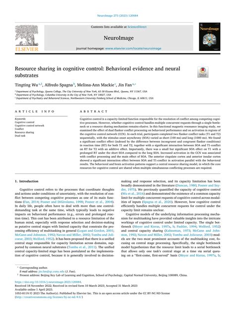 Pdf Resource Sharing In Cognitive Control Behavioral Evidence And