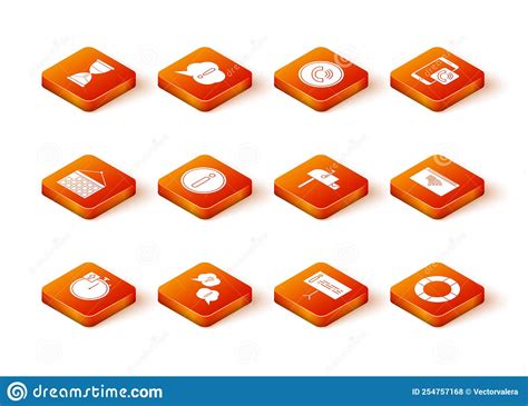 Set Stopwatch Question And Exclamation Calendar Information Open Mail Box Lifebuoy And No