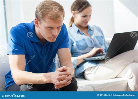 Wife Addicted To Internet Stock Image Image Of Marriage 49149445