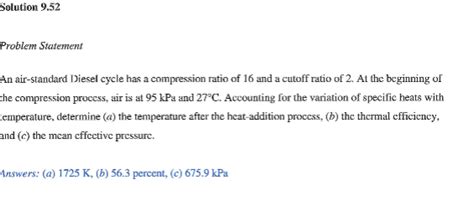 solved repeat problem 9 52 using the constant specific heat