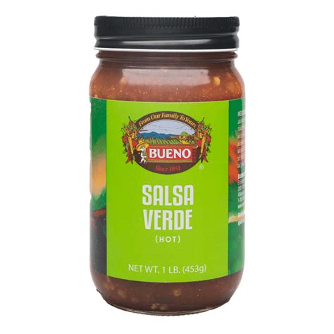 Bueno Foods Hot Salsa Verde 16oz Jar