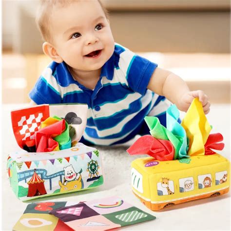 ของเล่นเด็ก6ถึง12เดือนของเล่น Montessori การเรียนรู้กล่องกระดาษทิชชูเด็ก Sensory Play สำหรับเด็ก