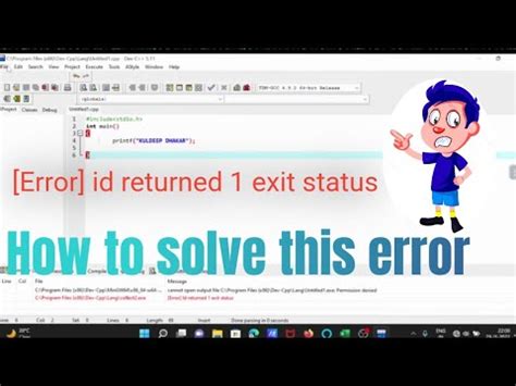 error id returned 1 exit status in dev c++|fixed this error| - YouTube