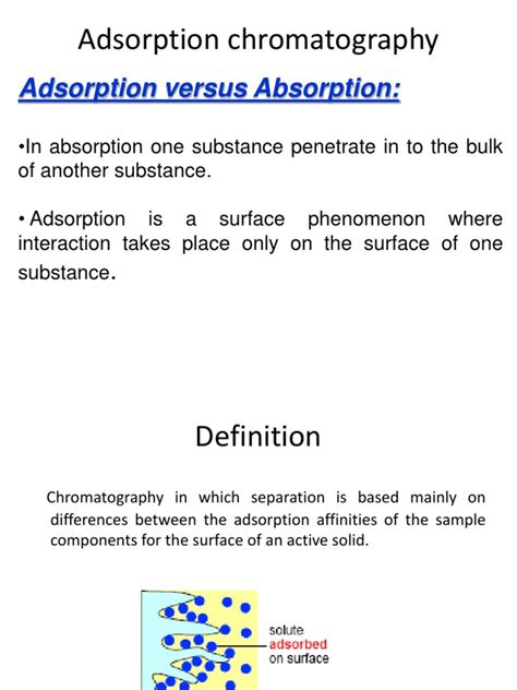 Adsorption Chromatography Adsorption Chromatography