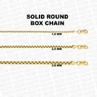 Solid 14k Yellow Gold Round Box Chain Necklace 16 To 24 Inch 16mm