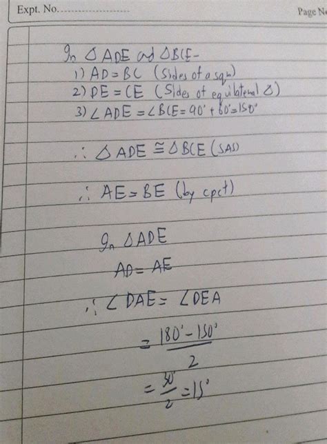 ABCD Is A Square And On The Side D C An Equilateral Triangle Is Constructed NProve Thatn