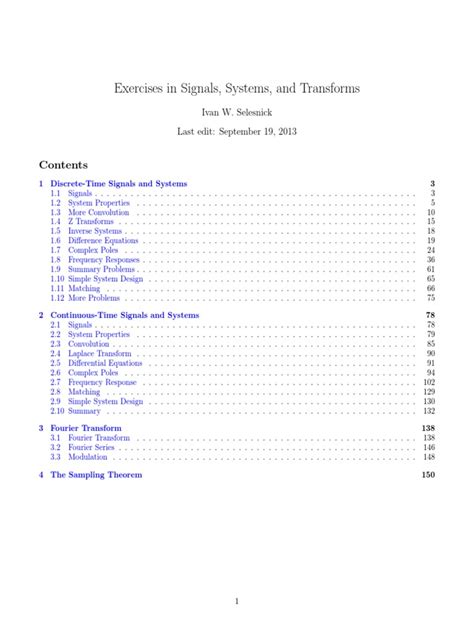 Signals Exercises Pdf Pdf Electronic Filter Systems Theory