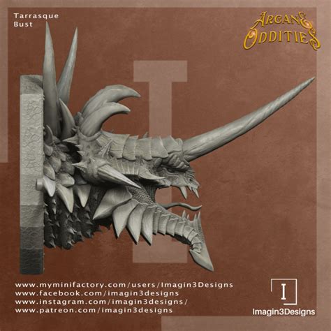 3d Printable Pre Supported Tarrasque Bust By Imagin3designs
