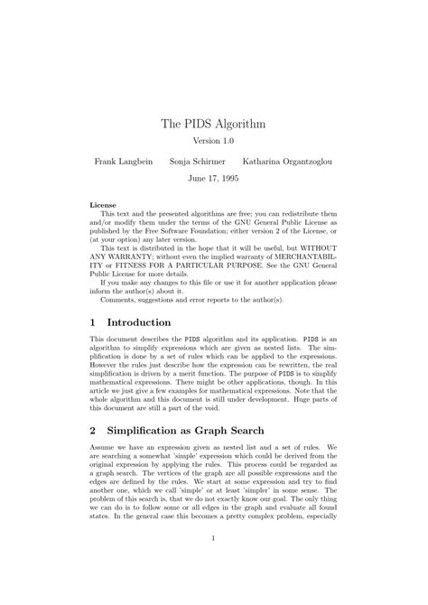 Pdf The Pids Algorithm