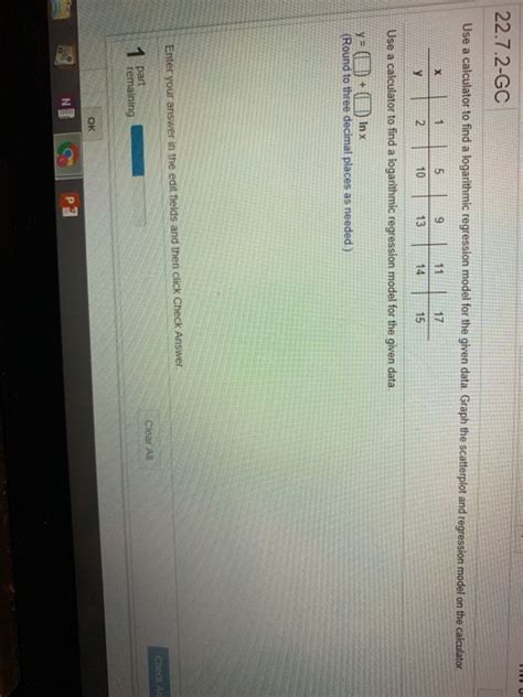 Solved GC Use A Calculator To Find A Logarithmic Chegg