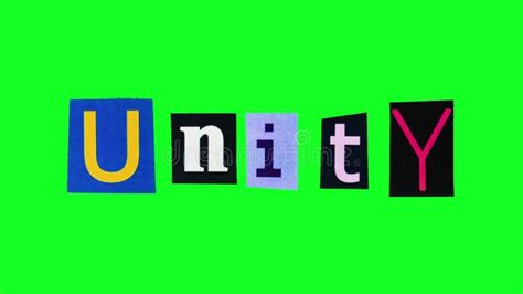 Cut Letters Make The Word Unity On Alpha Channel Background Filmed In Stop Motion Stock Video