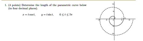 solved determine the length of the parametric curve below to four