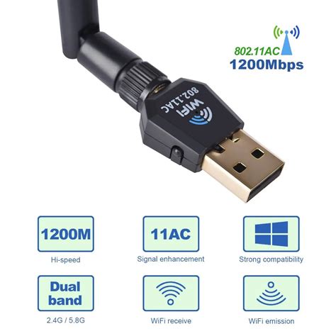 High Quality Usb Wifi Adapter Wireless Mbps Ac Dual Band Ghz Ghz For Desktop Pc