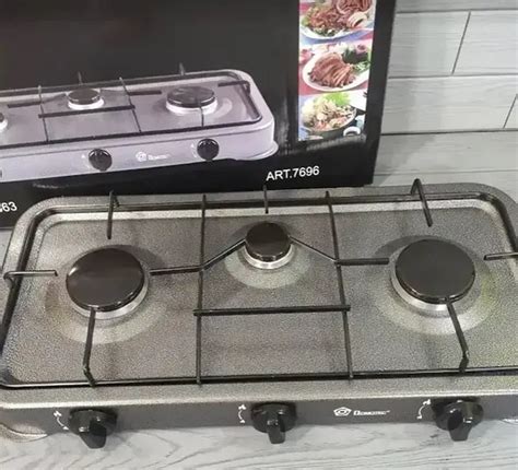 Газова плита Domotec Ms 6603 60 см на 3 конфорки таганок під газ настільний для дачі та вдома