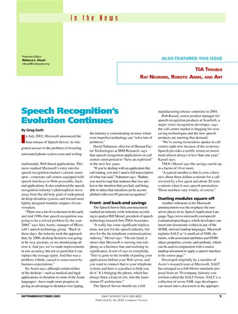 Speech Recognitions Evolution Continues Ieee Journals And Magazine