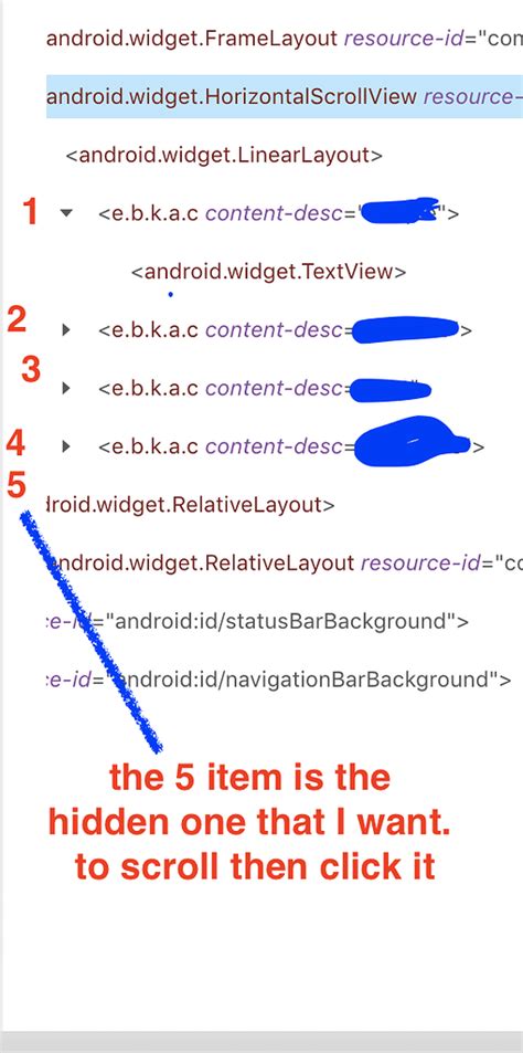 Android Appium Scroll An Elementandroidwidgethorizontalscrollview
