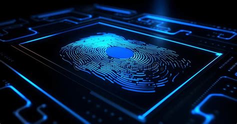 Digital Fingerprint Scanner Enhancing Security Biometric Identity Stock Image Image Of