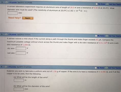Solved 2 10 Points Sercp11 17 2 P 005 My Notes Ask Your