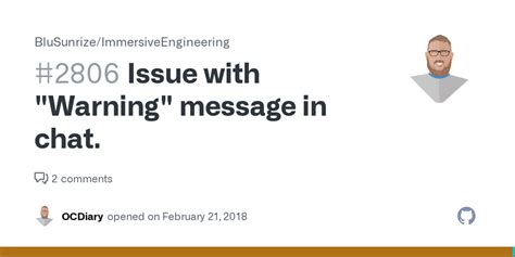 Issue With Warning Message In Chat · Issue 2806 · Blusunrizeimmersiveengineering · Github