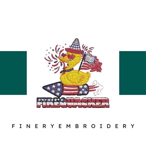 Firequacker Duck Rubber Embroidery Design Fineryembroidery