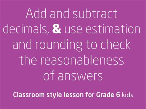 Adding And Subtracting Decimals