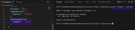 node js with express js initial project setup dt tech info