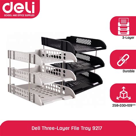 Deli 9217 File Organizer Three Layer File Tray Shopee Philippines