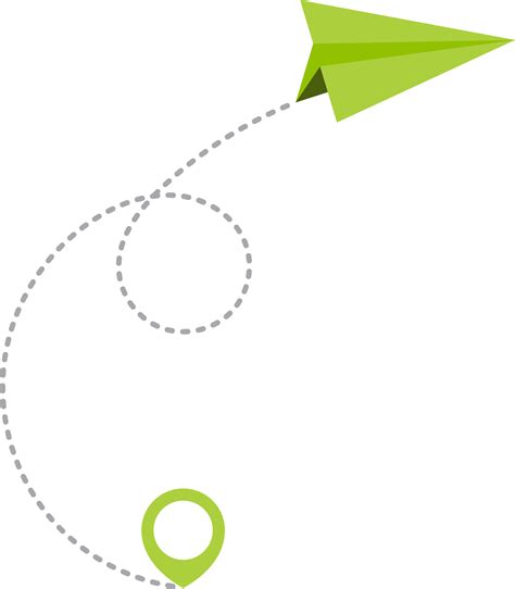 Paper Airplane With Dotted Trace And Map Pointer Pin 22187969 PNG