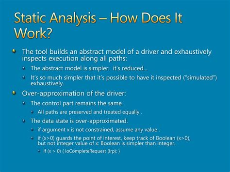Ppt Static Analysis And Verification Of Drivers Powerpoint