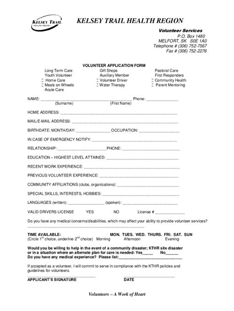 Fillable Online Kthr External Application Form Kelsey Trail Health Region Fax Email Print