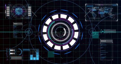 Image Of Data Processing And Scope Scanning Over Globe And World Map Stock Image Image Of