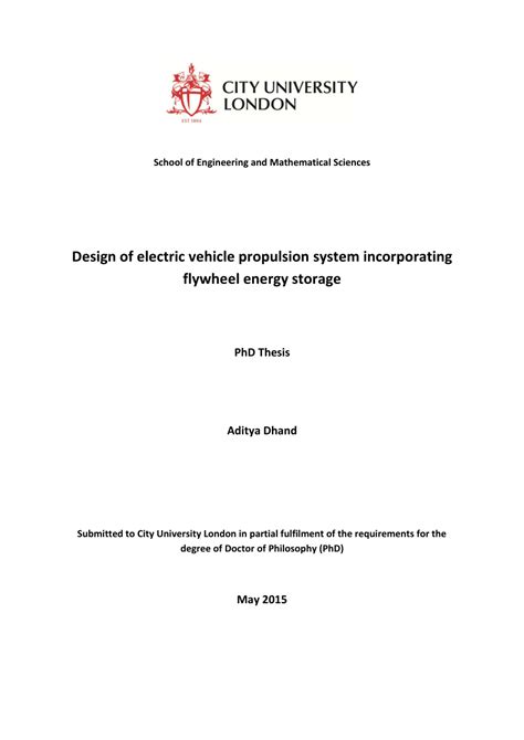 Pdf Design Of Electric Vehicle Propulsion System Incorporating Flywheel Energy Storage
