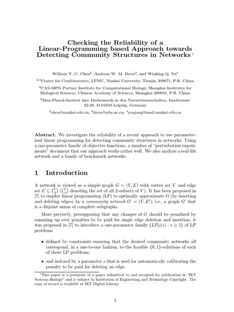 pdf checking the reliability of a linear programming based approach
