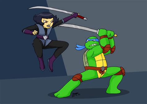 Tmnt And A Girl Leo Vs Karai By Tmntsam On Deviantart