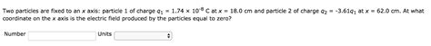 solved two particles are fixed to an x axis particle 1 of