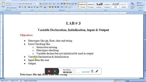 Compiler Construction Lab3 Variable Declaration And Initialization