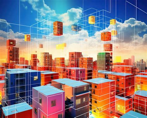 Colourful Microgrid Smartgrid Concept Generative Ai Illustration