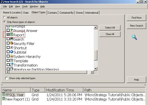 Kb35338 How To Search For Freeform Sql Reports In Microstrategy Developer 94x And Above