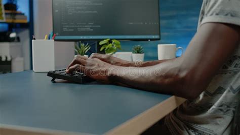 African American Person Programming Codes For Firewall Server Stock