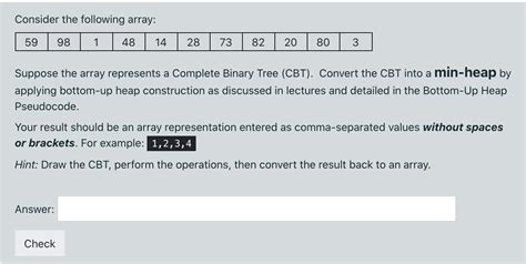 Solved Consider The Following Array Chegg Com