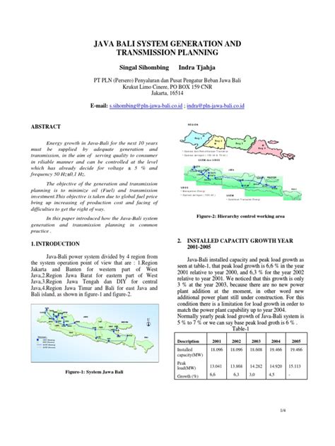 Java Bali System Generation And Transmission Planning Pdf Electric Power Transmission